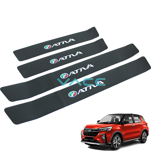 Perodua Ativa Door Step Protector Sticker Carbon - VACC AUTO