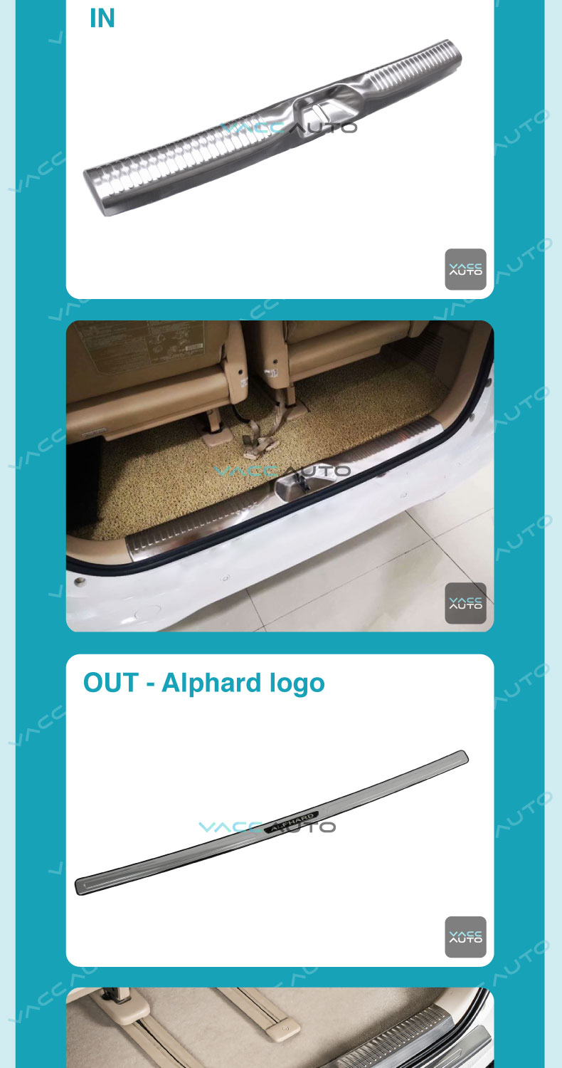 Toyota Alphard / Vellfire AH20 ANH20 Rear Bumper Protector (IN / OUT ...