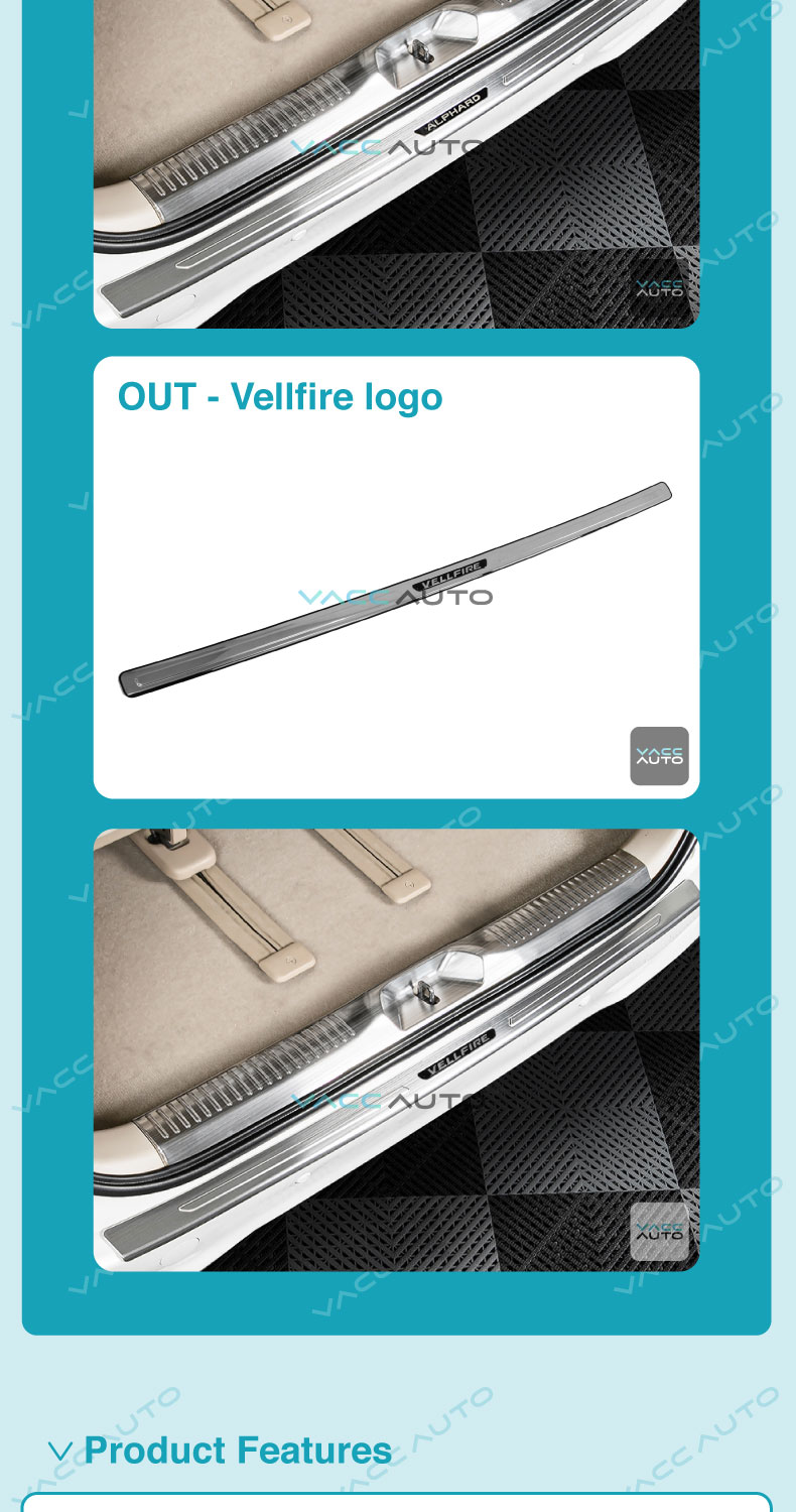 Toyota Alphard / Vellfire AH20 ANH20 Rear Bumper Protector (IN / OUT ...