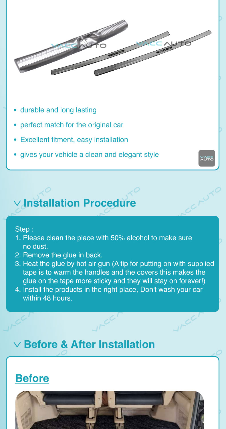 Toyota Alphard / Vellfire AH20 ANH20 Rear Bumper Protector (IN / OUT ...