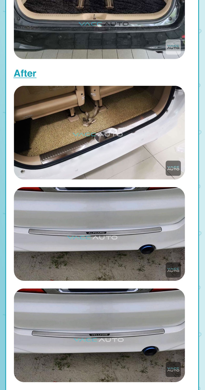 Toyota Alphard / Vellfire AH20 ANH20 Rear Bumper Protector (IN / OUT ...