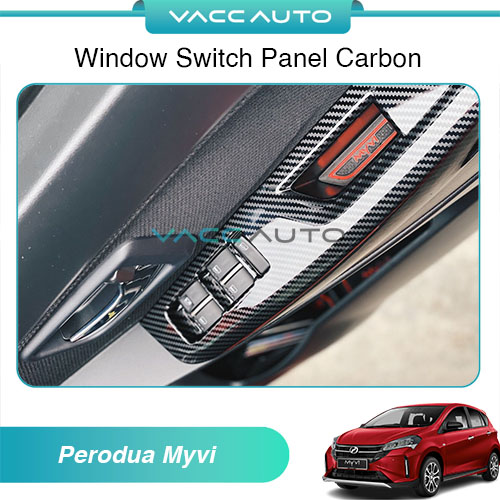Perodua Myvi 3rd M800 Window Switch Panel Carbon - VACC AUTO